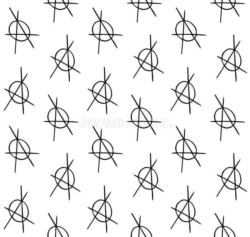 Vector Seamless Pattern of Anarchy Symbol Stock Vector - Illustration ...