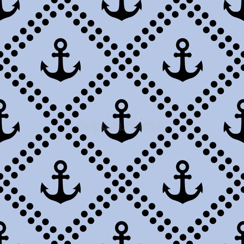 Anchor Wallpaper. Seamless Pattern Stock Vector - Illustration of ...