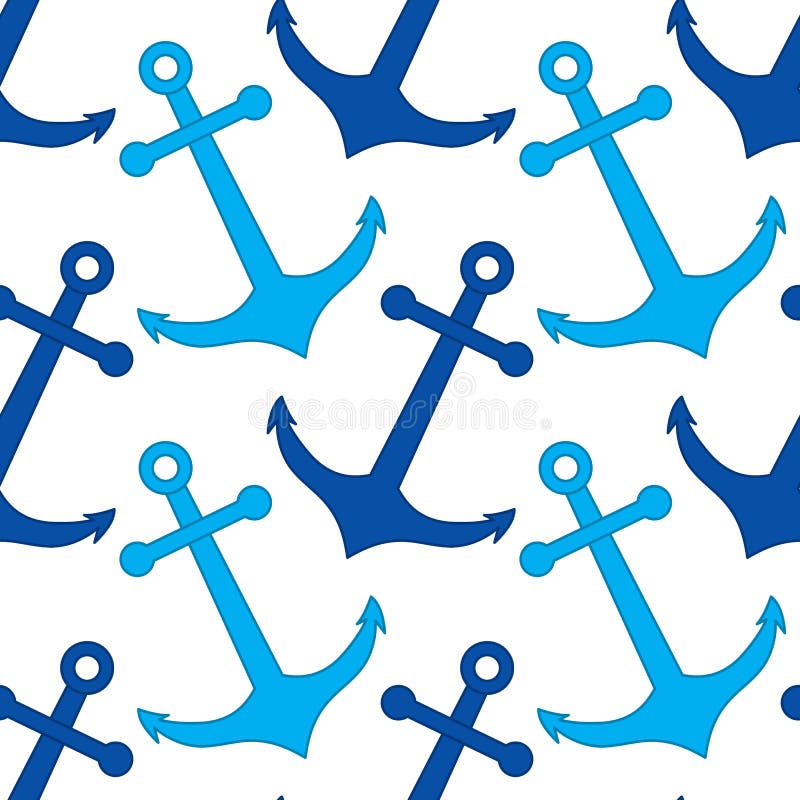 Vector Seamless Pattern with Anchors. Anchors Seamless Pattern Vector ...