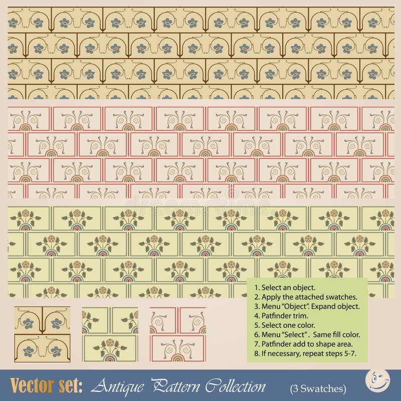 Vector Seamless Pattern in Antique Style Stock Vector - Illustration of ...