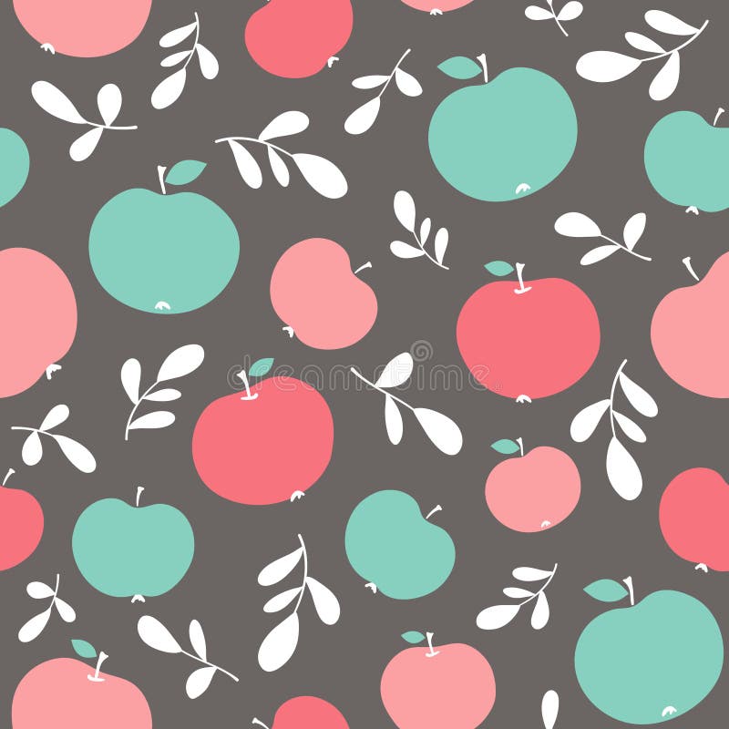 Apples Seamless Pattern. Simple Vector Background With Fruit. For ... Apples Seamless Pattern. Simple Vector Background With Fruit. For ...