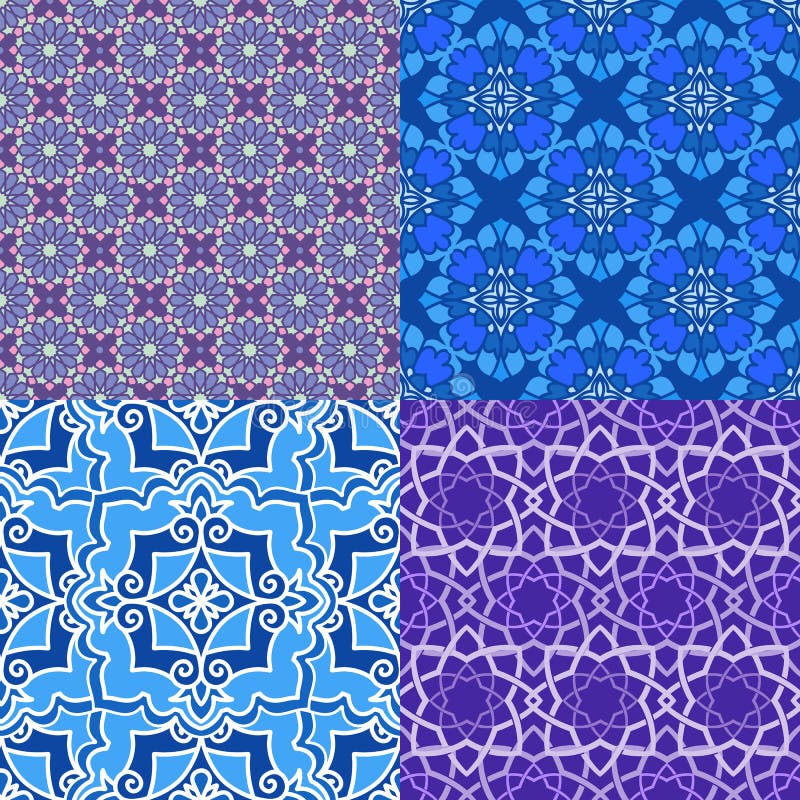 Seamless Pattern with Arabic and Asian Motifs Stock Vector ...