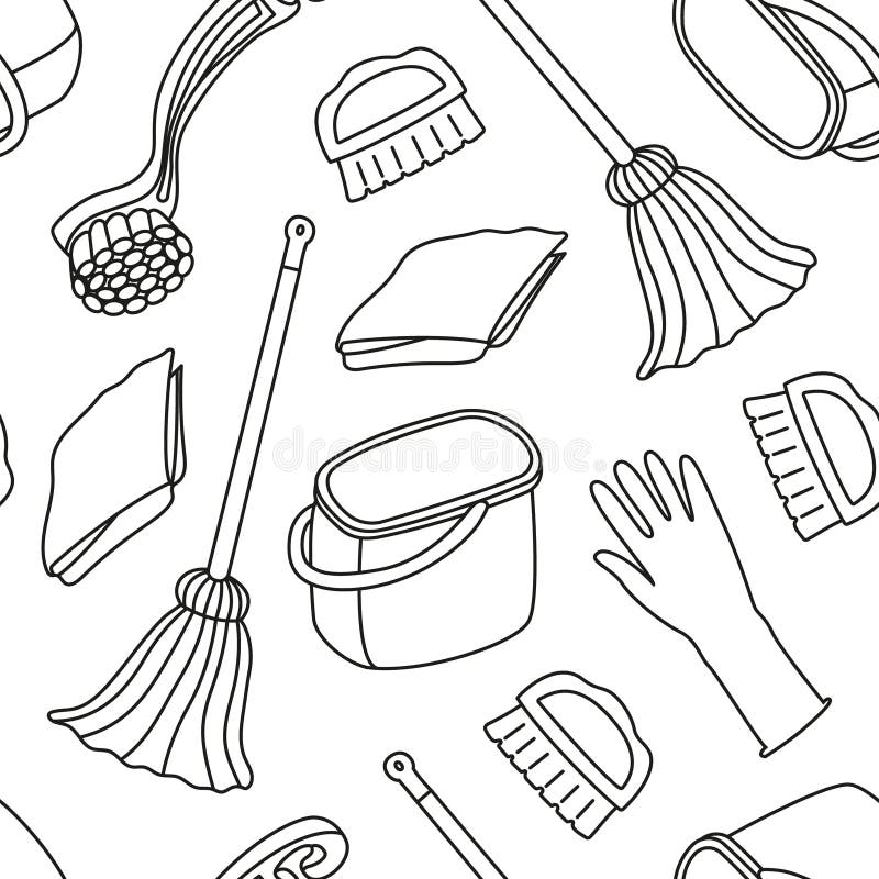 Vector Seamless Pattern with Attributes for Cleaning the House in ...