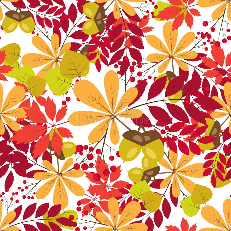 Pattern from autumn leaves stock vector. Illustration of vector - 44352958