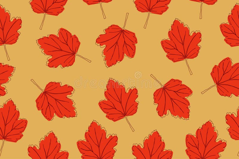 Vector Seamless Pattern of Autumn Leaves. Background for Textile or ...