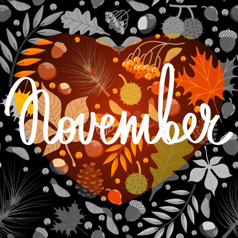 Vector Seamless Pattern with Autumn Leaves and Berries Stock Vector ...