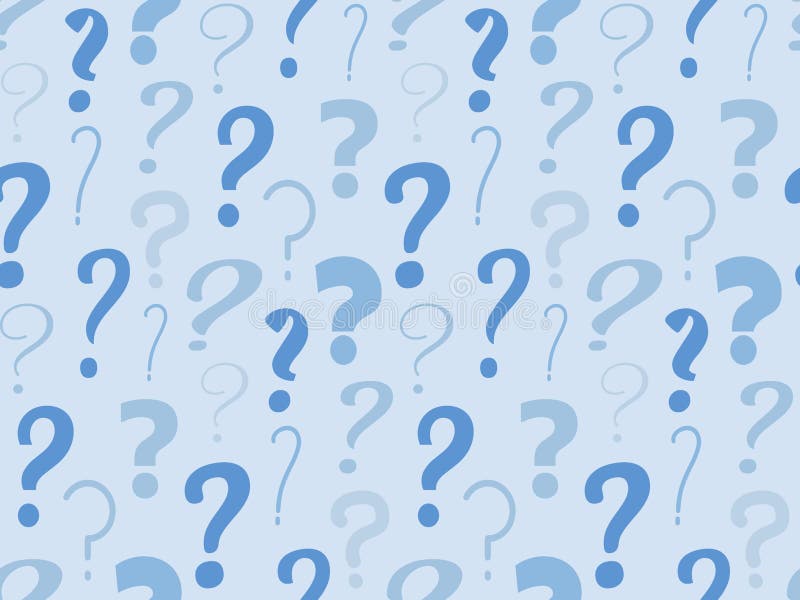 Vector Seamless Pattern Background with Monochrome Blue Sign Question ...