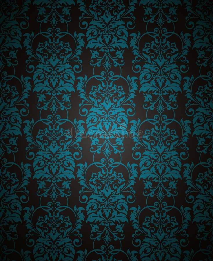 Antique Damascus Pattern on a Black Background. Stock Vector ...