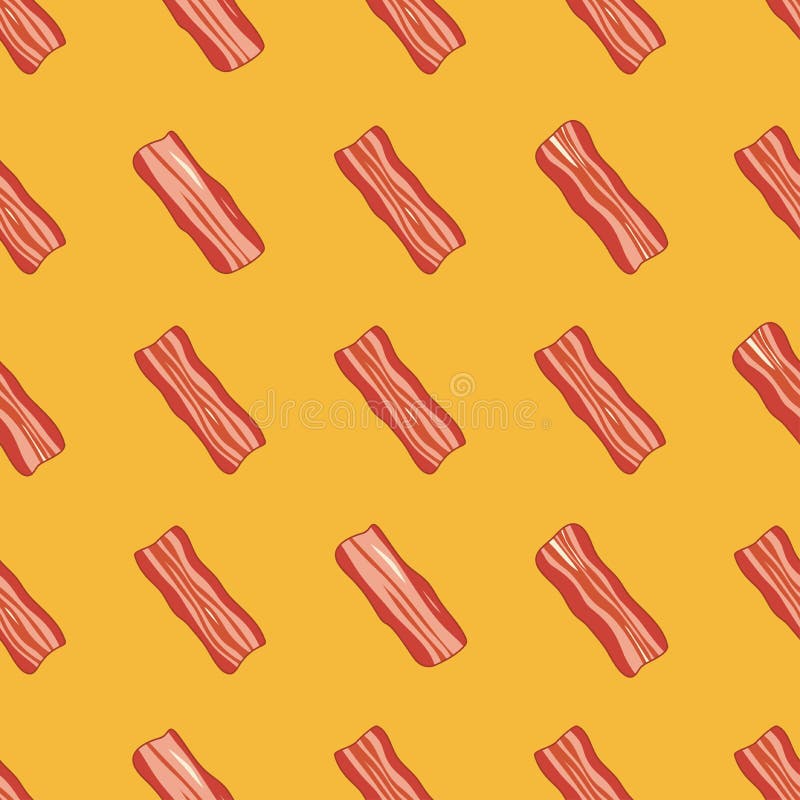 Vector Seamless Pattern with Bacon Slices Stock Vector - Illustration ...