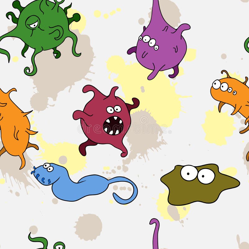 Vector Bacteria and Virus Under Microscope in Labo Stock Vector ...