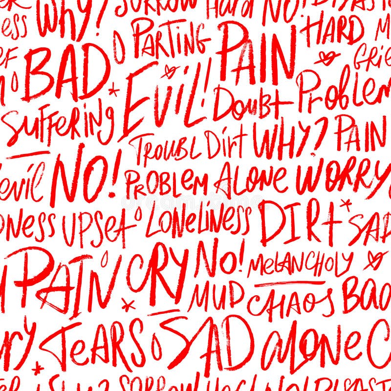 Vector Seamless Pattern with Bad Words Stock Vector - Illustration of ...