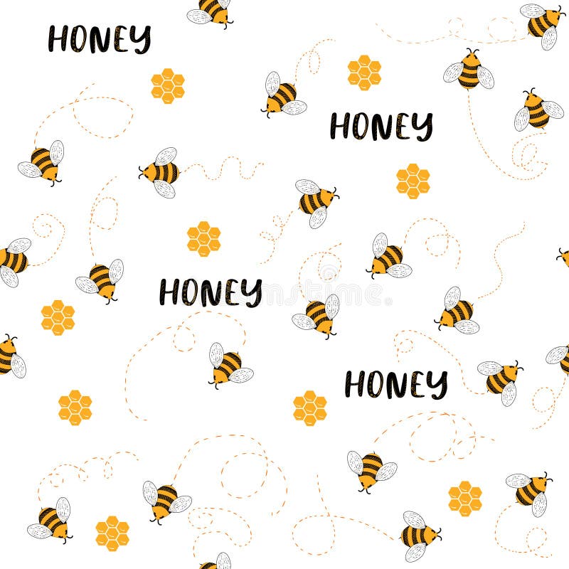 Seamless Pattern of a Honey Stock Vector - Illustration of pattern ...