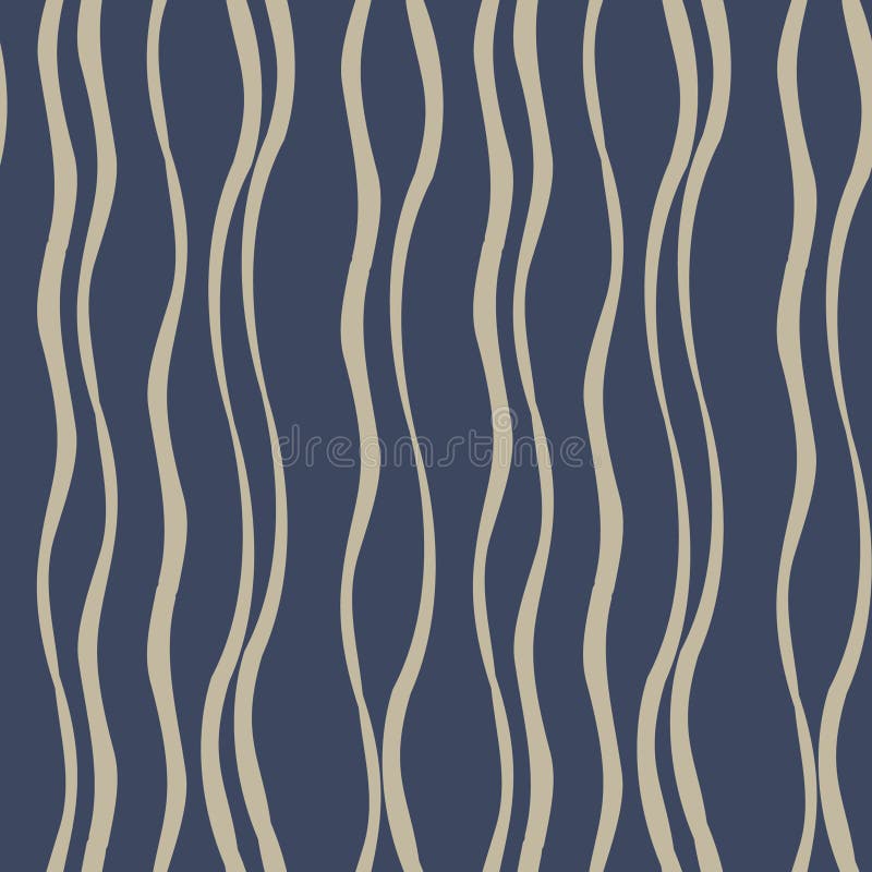 Vector Seamless Pattern with Beige Lines and Waves on Dark Endless ...