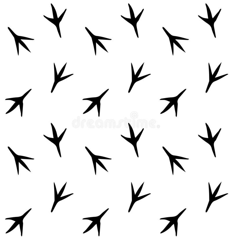 Vector Seamless Pattern Of Bird Foot Print Steps Stock Vector ...