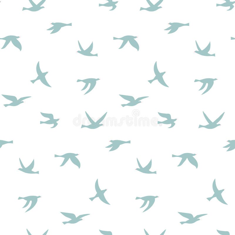 Vector Seamless Pattern with Birds Stock Vector - Illustration of group ...