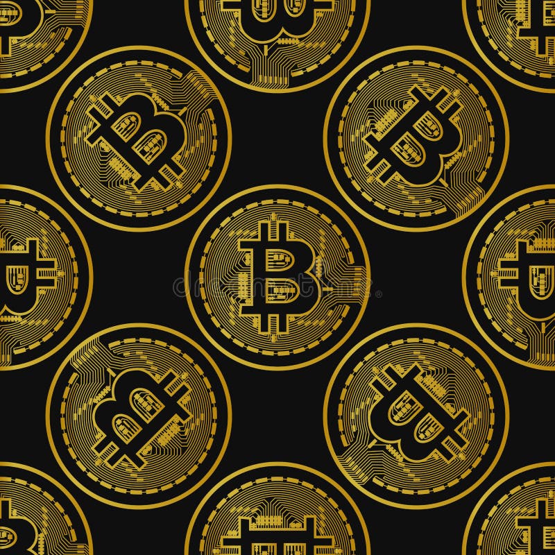 Vector Seamless Pattern with Bitcoins. Stock Illustration ...