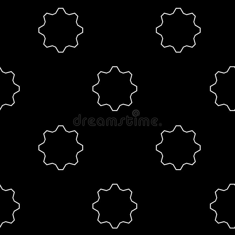 Vector Seamless Pattern Black, Gear, Mechanics, Process. Background ...