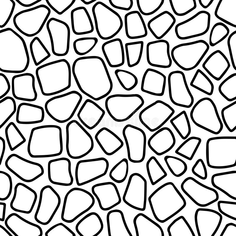 Vector Seamless Pattern of Black Hand-drawn Stones or Figures Isolated ...