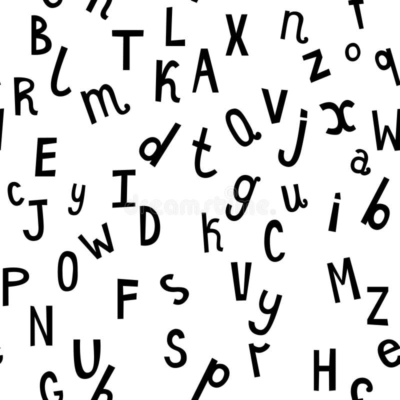 Scattered Hand Drawn Alphabet Letters Pattern Stock Vector ...