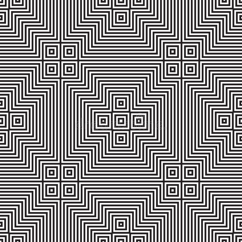 Seamless Vector Pattern, Black and White, Square Mosaic Stock Vector ...