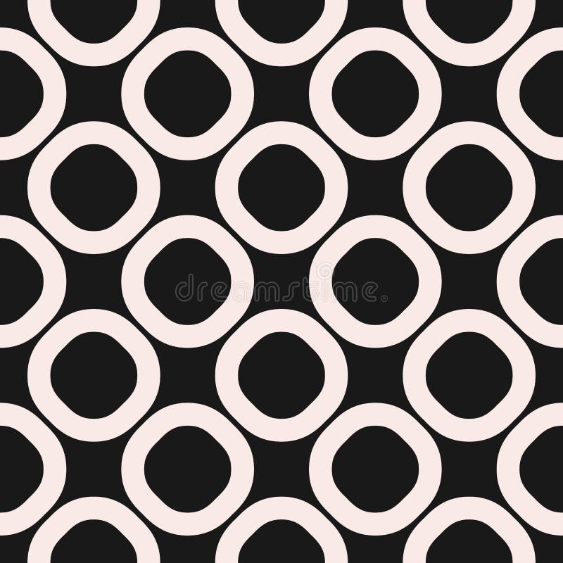 Vector Seamless Pattern, Black & White Texture, Staggered Rings Stock ...