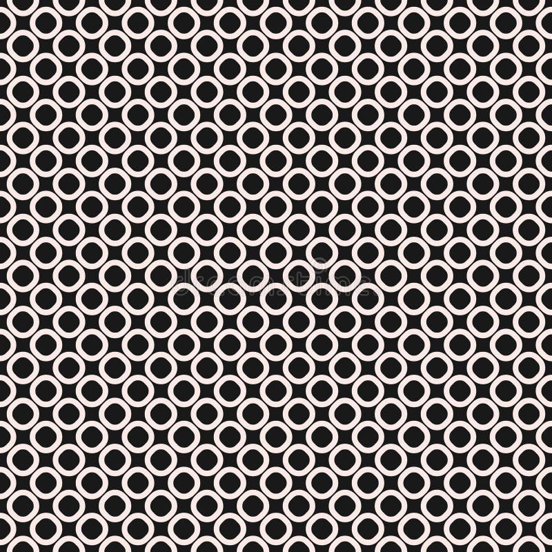 Vector Seamless Pattern, Black & White Texture, Staggered Rings Stock ...