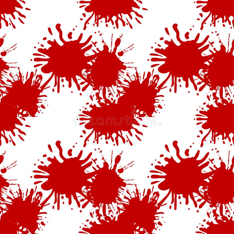 Seamless Red Bloody Splats Pattern Stock Vector - Illustration of ...