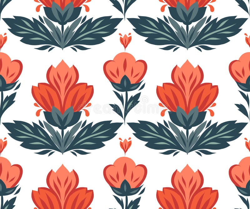 Decorative Floral Seamless Background Pattern Stock Illustrations ...