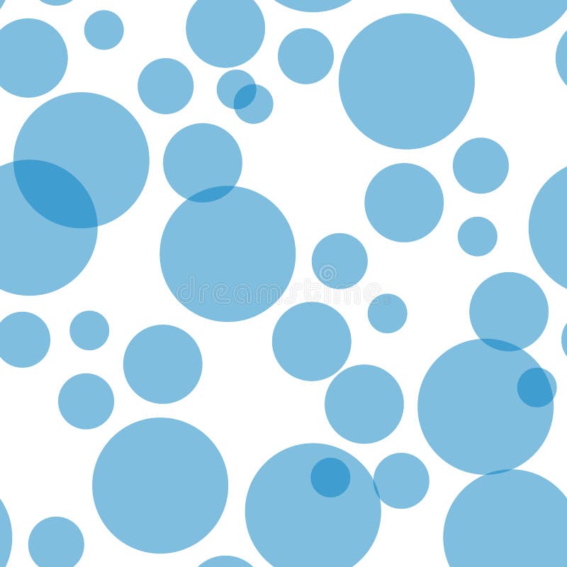 Vector Seamless Pattern. Blue Bubbles on White Background Stock Vector - Illustration of decor ...