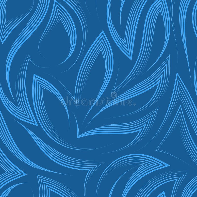 Vector Seamless Pattern in Blue Colors from Corners and Flowing Stripes ...