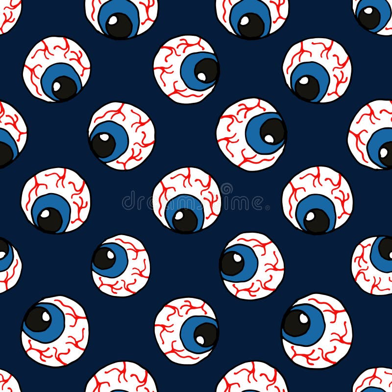 Vector Seamless Pattern with Blue Eyes. Scary Eye Pattern for the ...