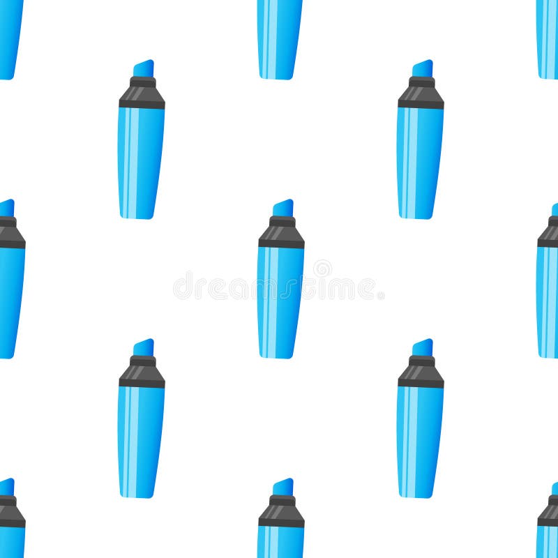 Vector Seamless Pattern with Blue Highlight Pens Stock Vector ...