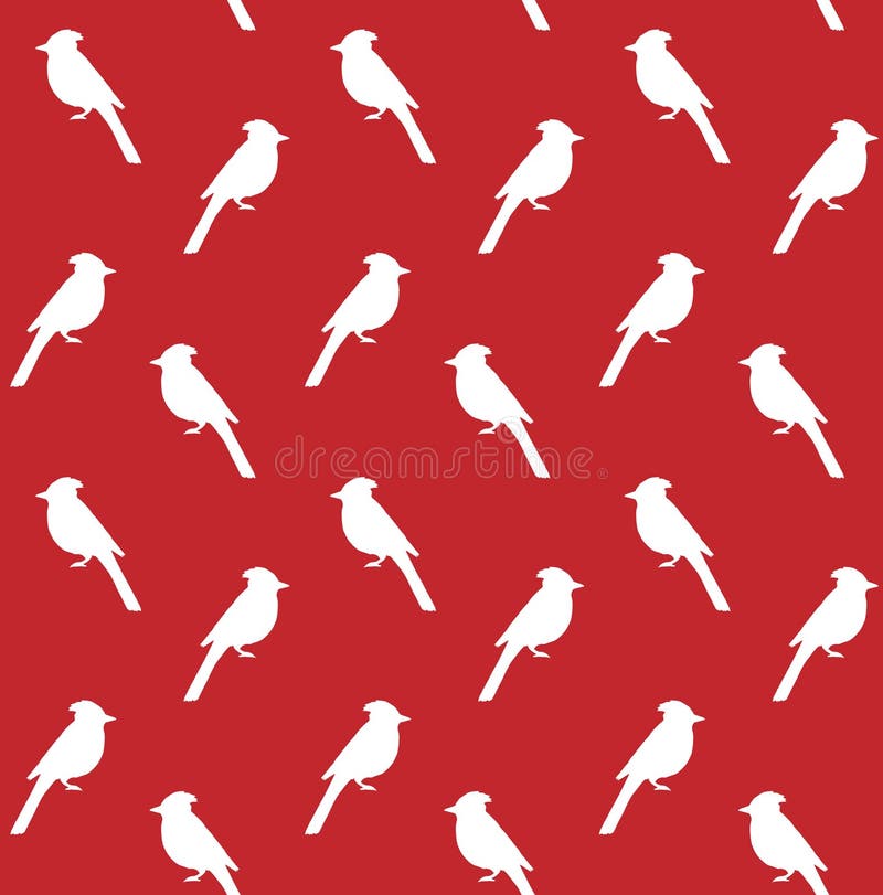 Vector Seamless Pattern of Blue Jay Bird Stock Vector - Illustration of beautiful, cartoon ...