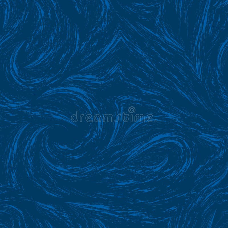 Vector Seamless Pattern of Blue Swirl or Waves Texture of the Sea or ...