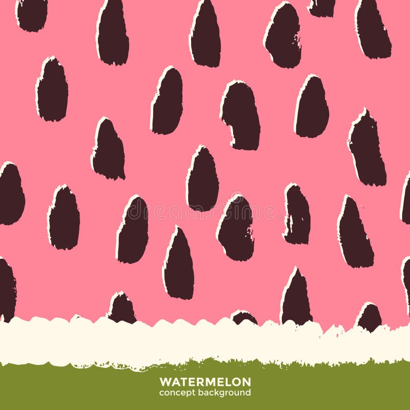 Vector Seamless Pattern Border. Watermelon Concept Background. Pink ...