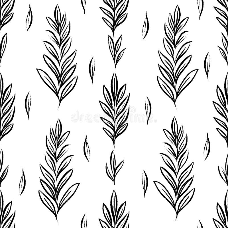 Vector Seamless Pattern with Botanical Motif, Artistic Botanical ...
