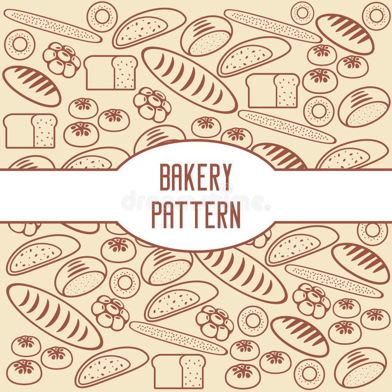 Vector Seamless Pattern of Bread and Bakery Products. Baked Goods ...