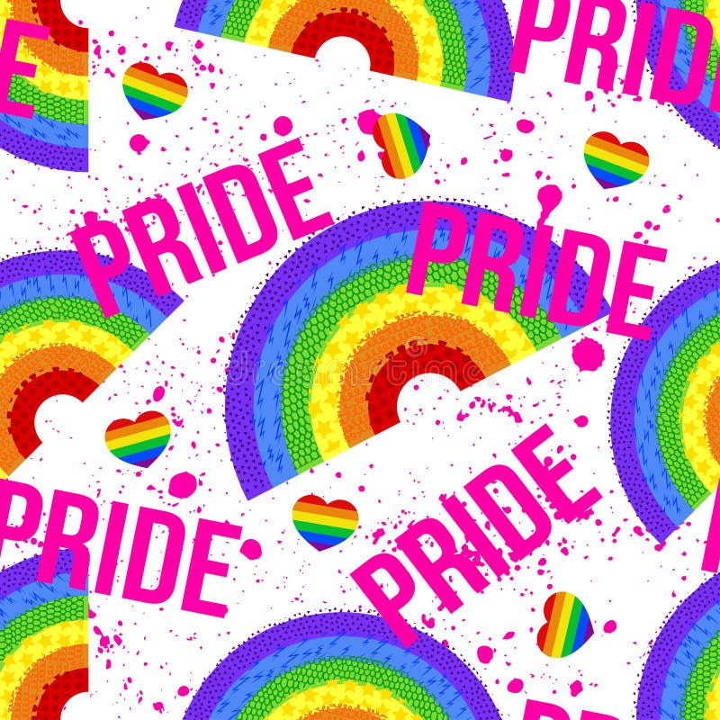 Vector Seamless Pattern with Bright Pride Lgbt Rainbow Stock ...