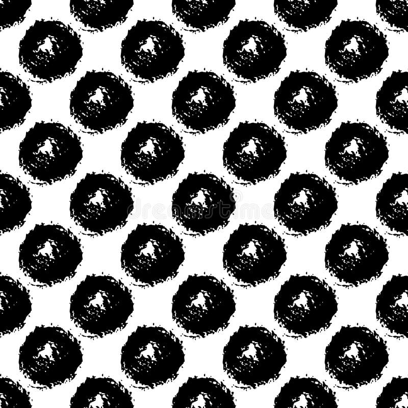 Vector Seamless Pattern with Brush Circle and Round. Black Color on ...