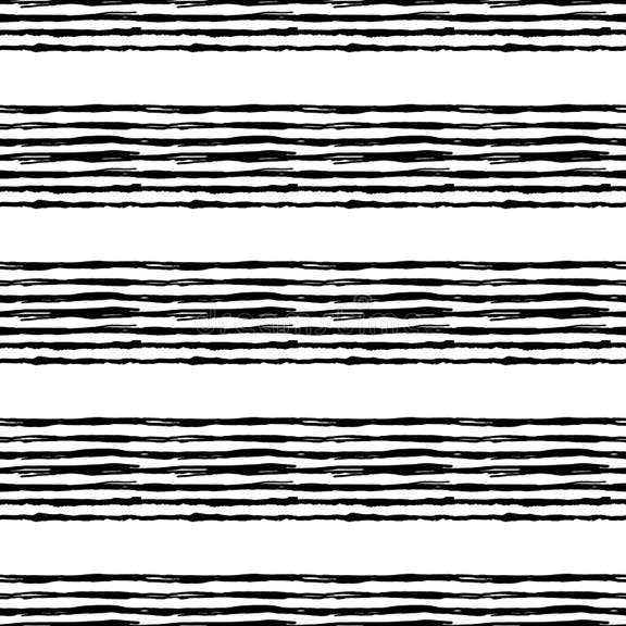 Vector Seamless Pattern with Brush Stripes and Handwriting. Black Color ...