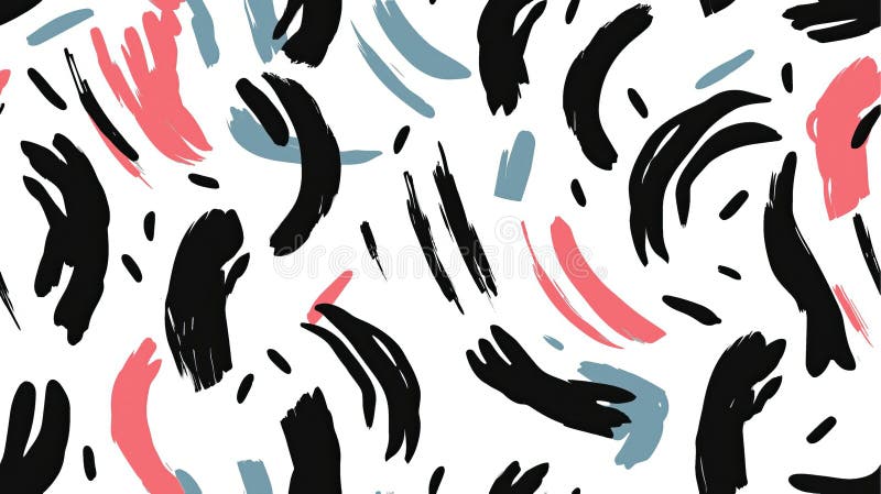 Vector Seamless Pattern with Brush Stroke Elements. Stylish Abstract Background Stock ...