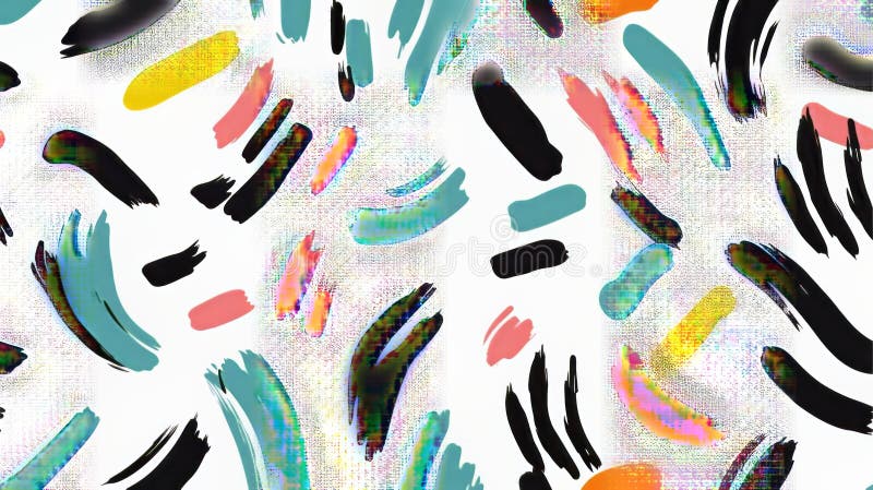 Vector Seamless Pattern with Brush Stroke Elements. Stylish Abstract Background Stock ...