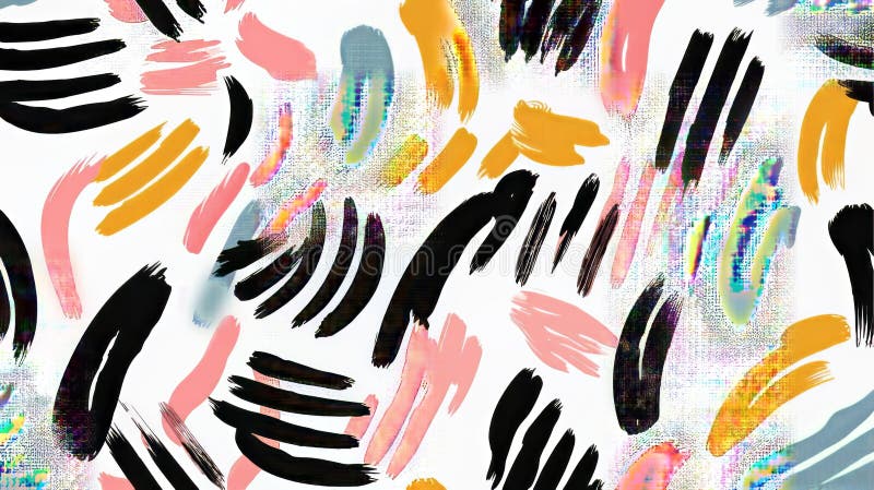 Vector Seamless Pattern with Brush Stroke Elements. Stylish Abstract Background Stock ...