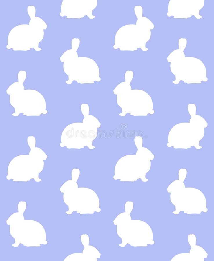 Vector Seamless Pattern of Bunny Rabbit Silhouette Stock Vector ...