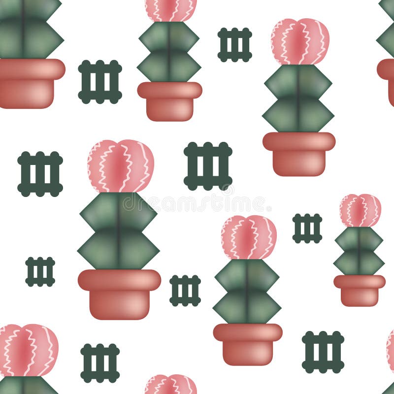 Cactus Repeating Pattern Stock Illustrations – 802 Cactus Repeating ...
