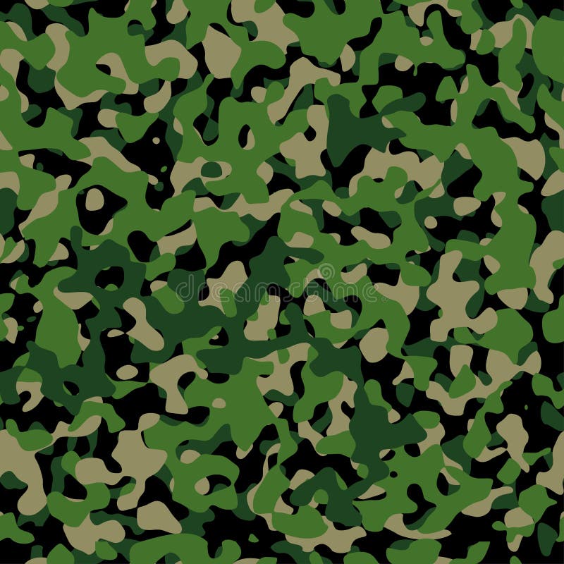 Vector Seamless Pattern of Camouflage, Army Camouflage Texture Stock ...