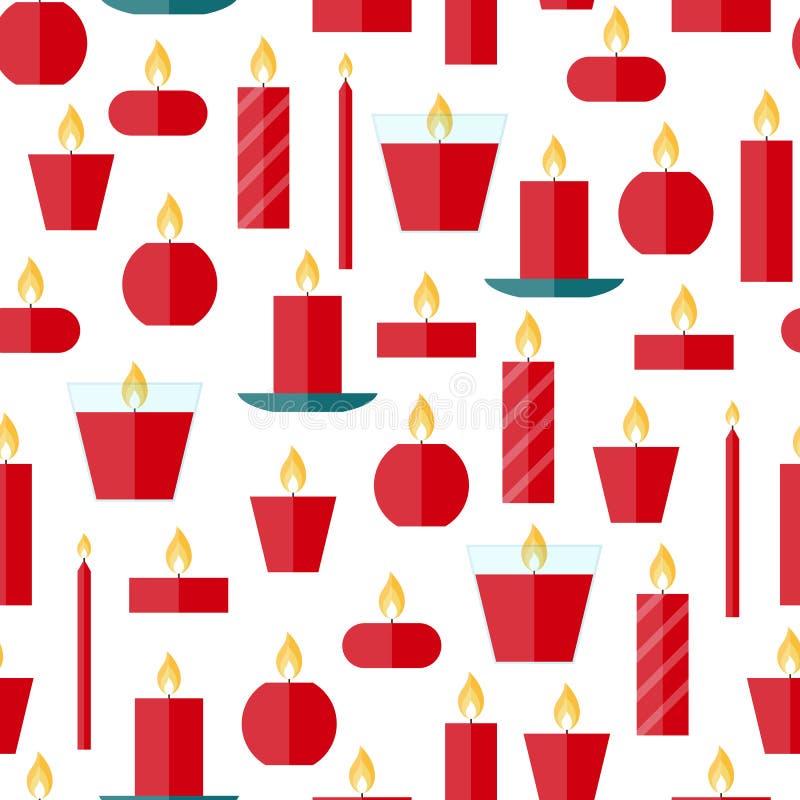 Vector Seamless Pattern of a Candles Stock Vector - Illustration of ...