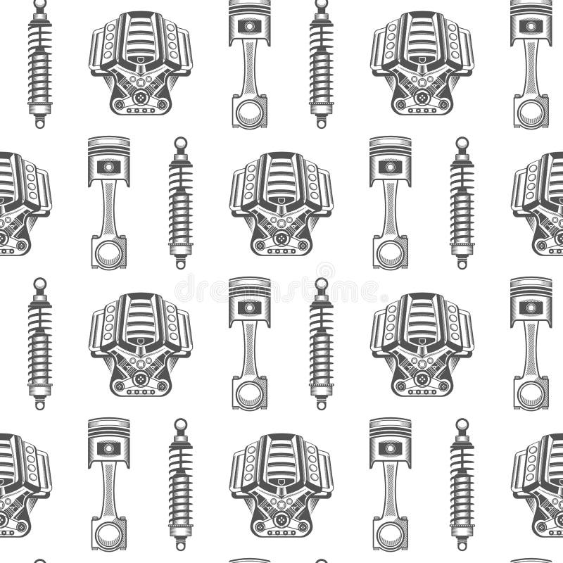 Car Parts Seamless Pattern Stock Illustrations – 264 Car Parts Seamless ...