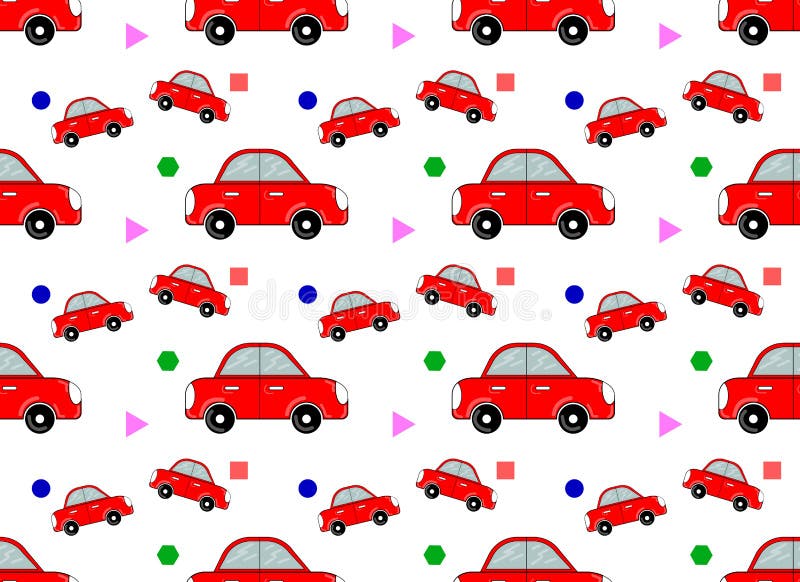 Vector Seamless Pattern with Car. Surface for Wrapping Paper, Shirts ...