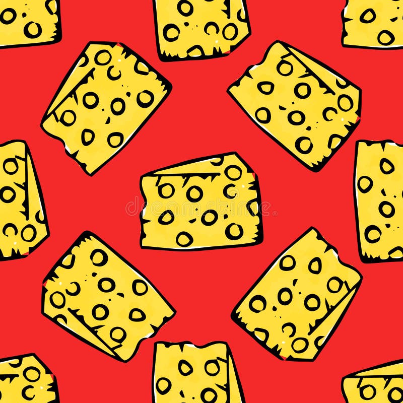 Vector Seamless Pattern with Cheese . Pattern for Fabric, Wallpaper ...